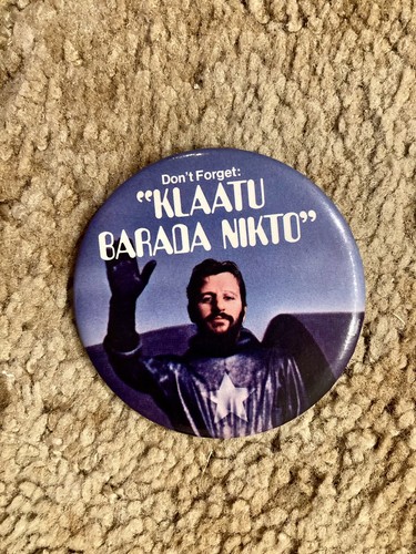 Ringo Starr “Klaatu Barado Nikto” Promotional Pin Back Button Apple ...