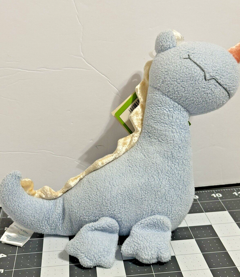 Vintage 2000 Carter's Emu Namae Blue Dinosaur 8" Baby Rattle Plush Toy ...
