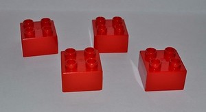 lot of 4 red Duplo blocks - 2X2 - combined shipping | eBay