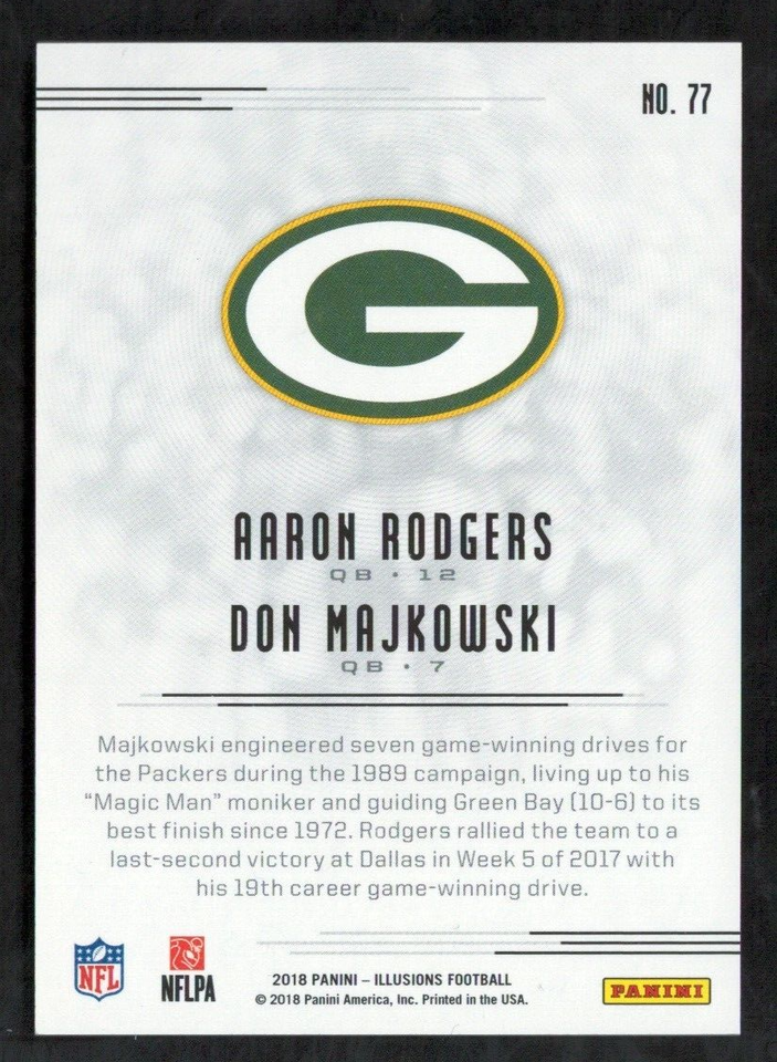 Aaron Rodgers/Don Majkowski 2018 Panini Illusions Gold /499 #77 ...