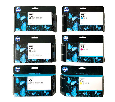 6 x Original HP Ink No. 72 C9370A C9371A C9372A C9373A C9374A C9403A ...