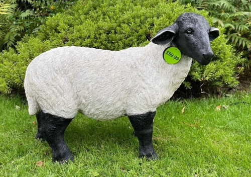 Sheep large garden ornament farmyard statue figure black and white ...