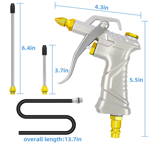 Air Gun for Compressor, Air Blow Gun with Brass Adjustable Air Nozzle ...