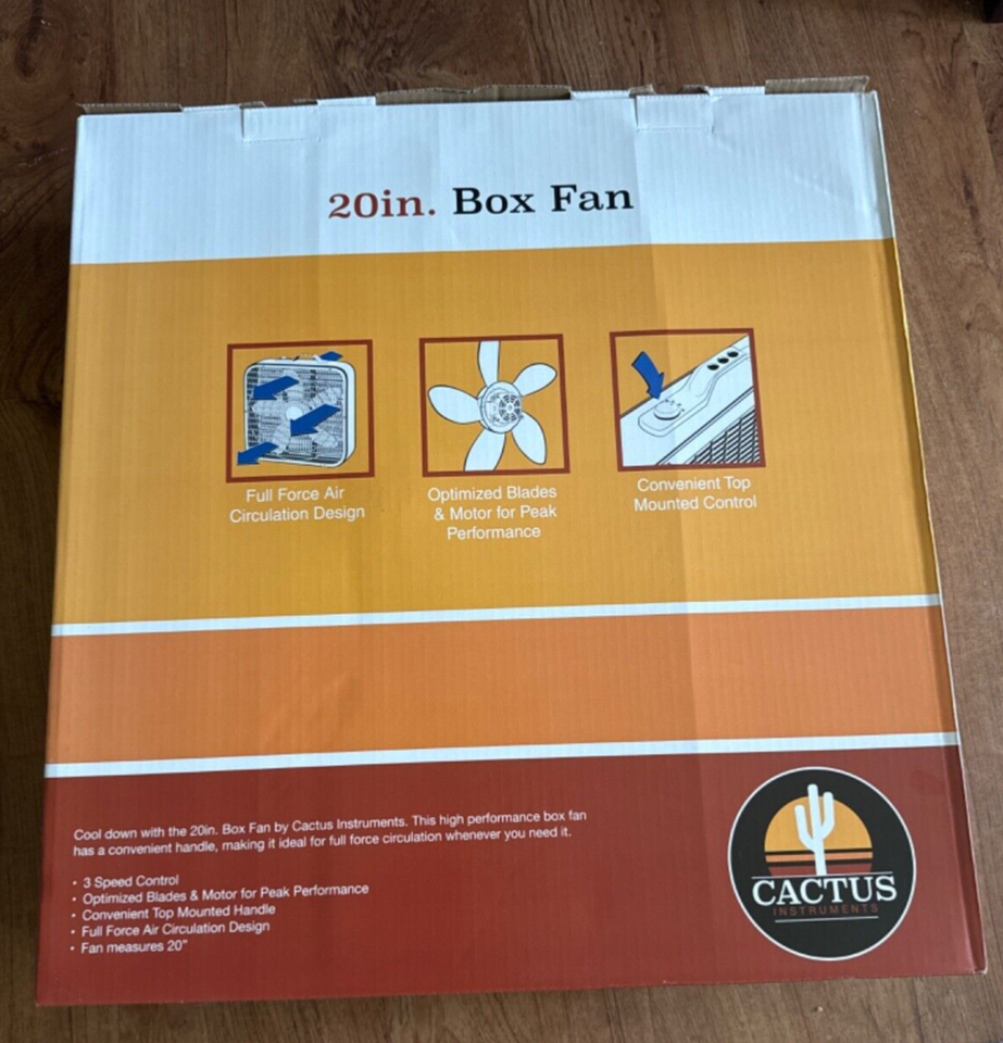 20in. box fan, black, 3 speeds, convenient handle | eBay