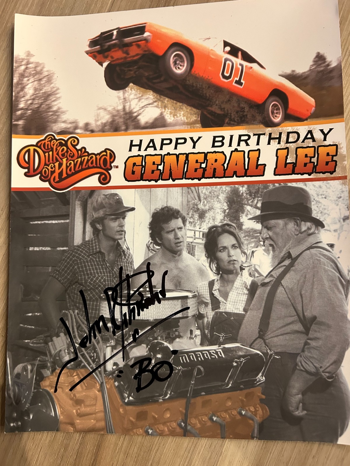 Dukes of Hazzard Photo Happy Birthday General Lee signed by John ...