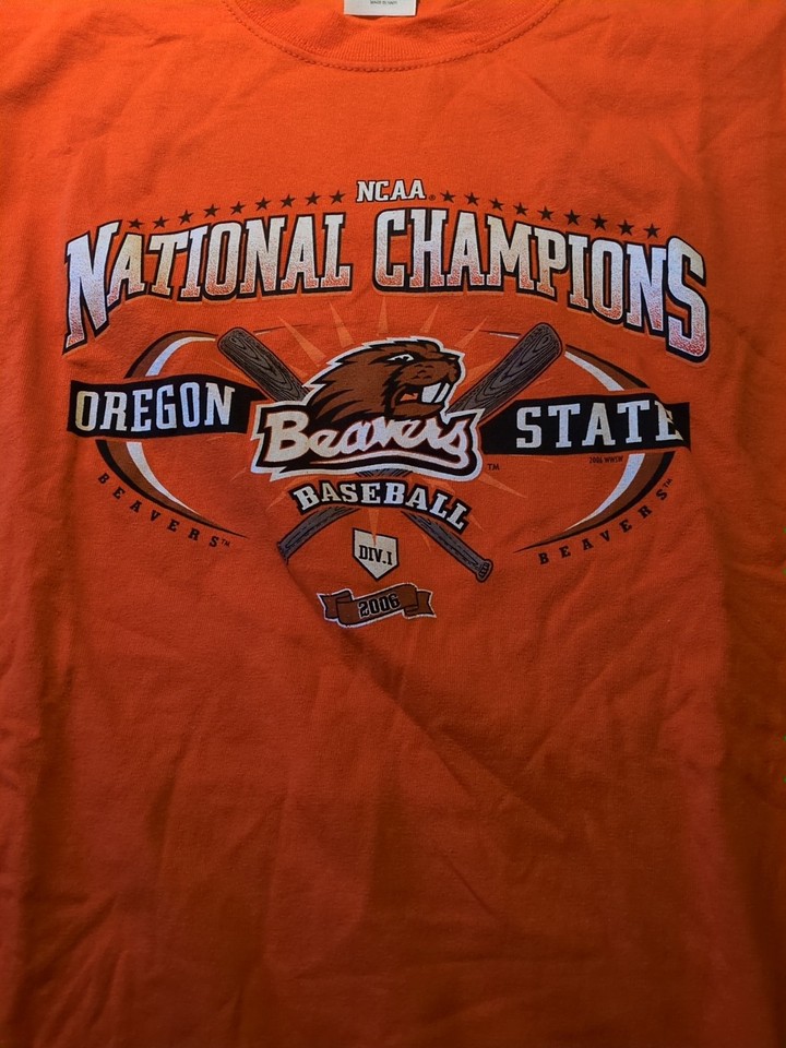 Vintage OREGON STATE BEAVERS 2006 NATIONAL BASEBALL CHAMPIONS T-SHIRT ...