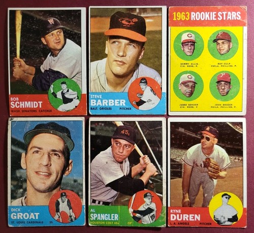 1963 Topps Baseball vintage lot of 6 total cards *F/G* | eBay