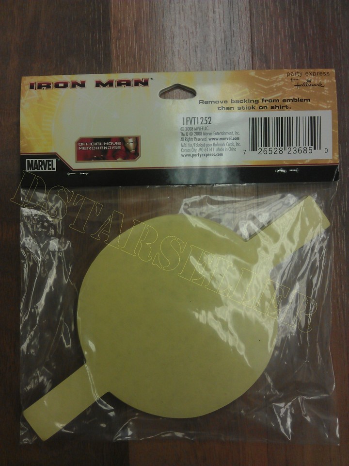 Iron Man Stick On Adhesive T-Shirt Emblem Party Favor 4 Pack BRAND NEW ...