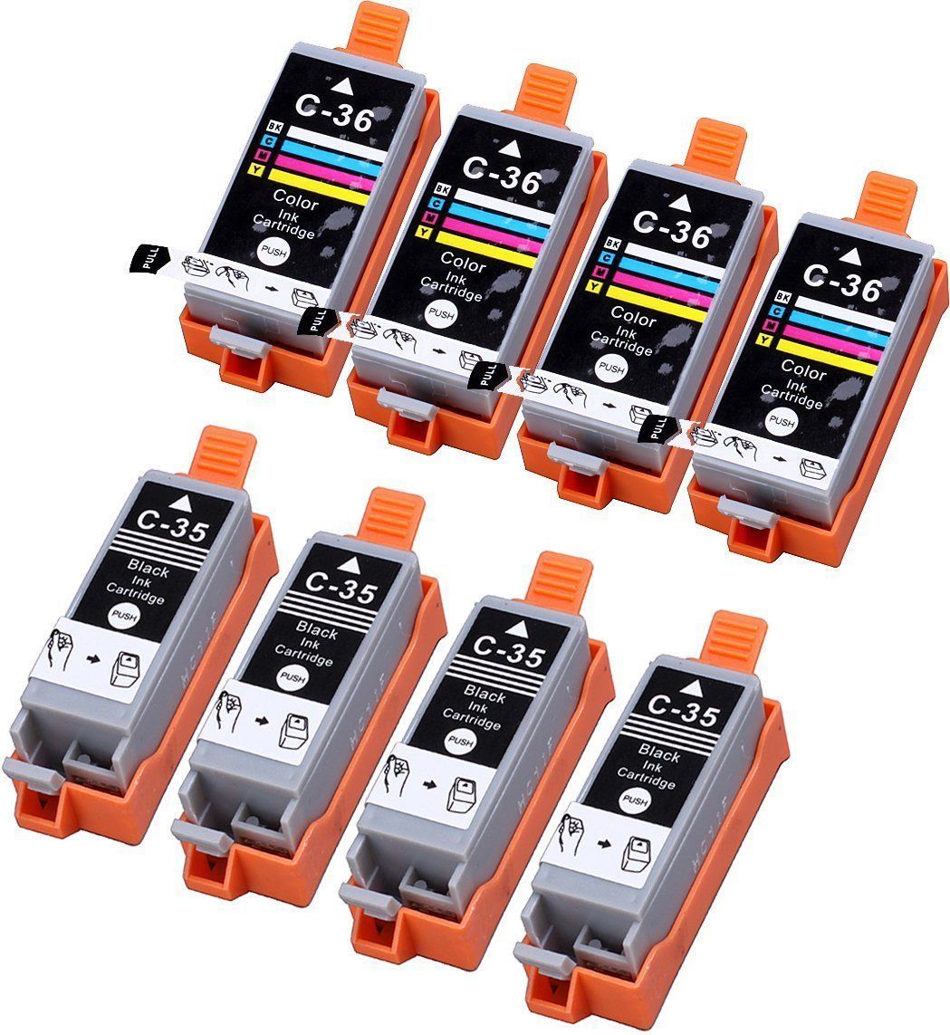 8 Pack Replacement Ink for Canon PGI-35 CLI-36 PIXMA ip100 mini260 ...