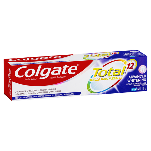 Colgate Total Advanced Whitening Toothpaste 115g Antibacterial Fluoride ...