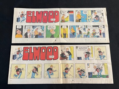 #Q01 ELWOOD Lot of 2 Sunday Quarter Page Comic Strips 1983 | eBay