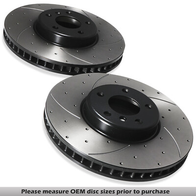 FRONT DRILLED GROOVED 348MM BRAKE DISCS FOR BMW 5 6 7 SERIES F10 F11 ...