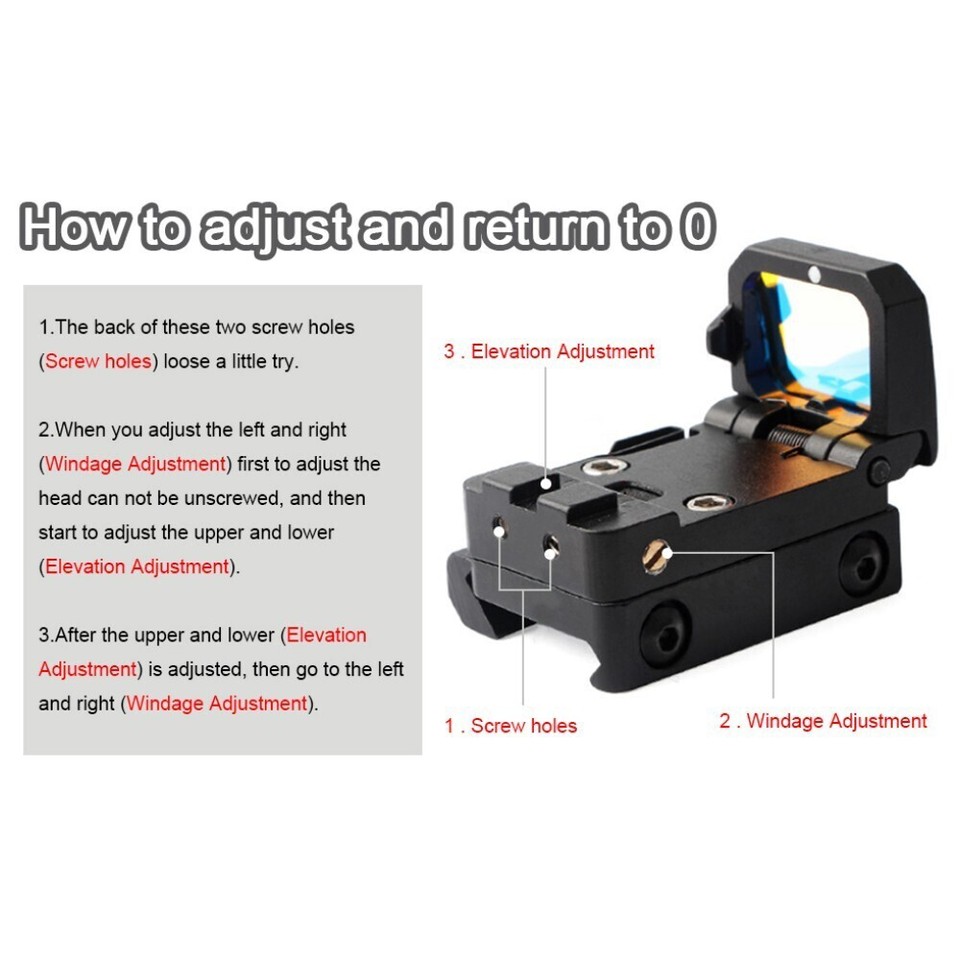 Mini Folding Flip Up RMR Red Dot Sight Holographic Reflex Sight For ...