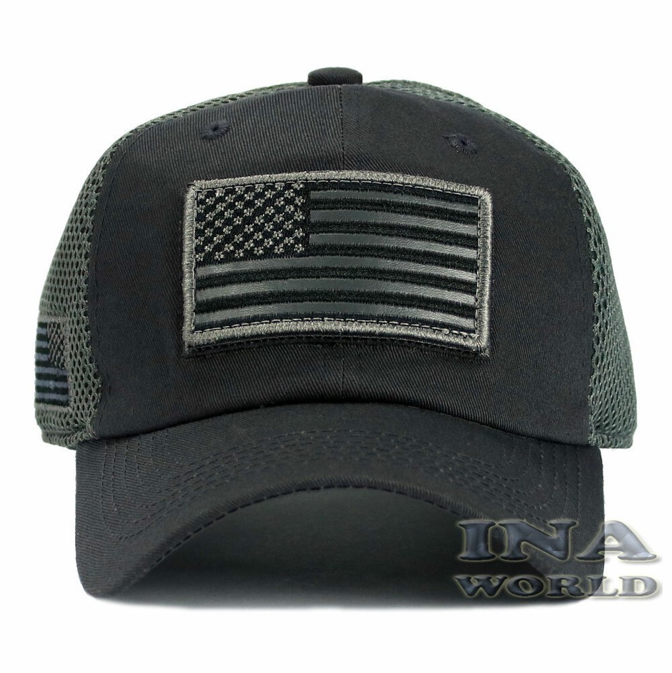 USA Flag Hat Detachable Patch Tactical Operator Micro Mesh Military ...