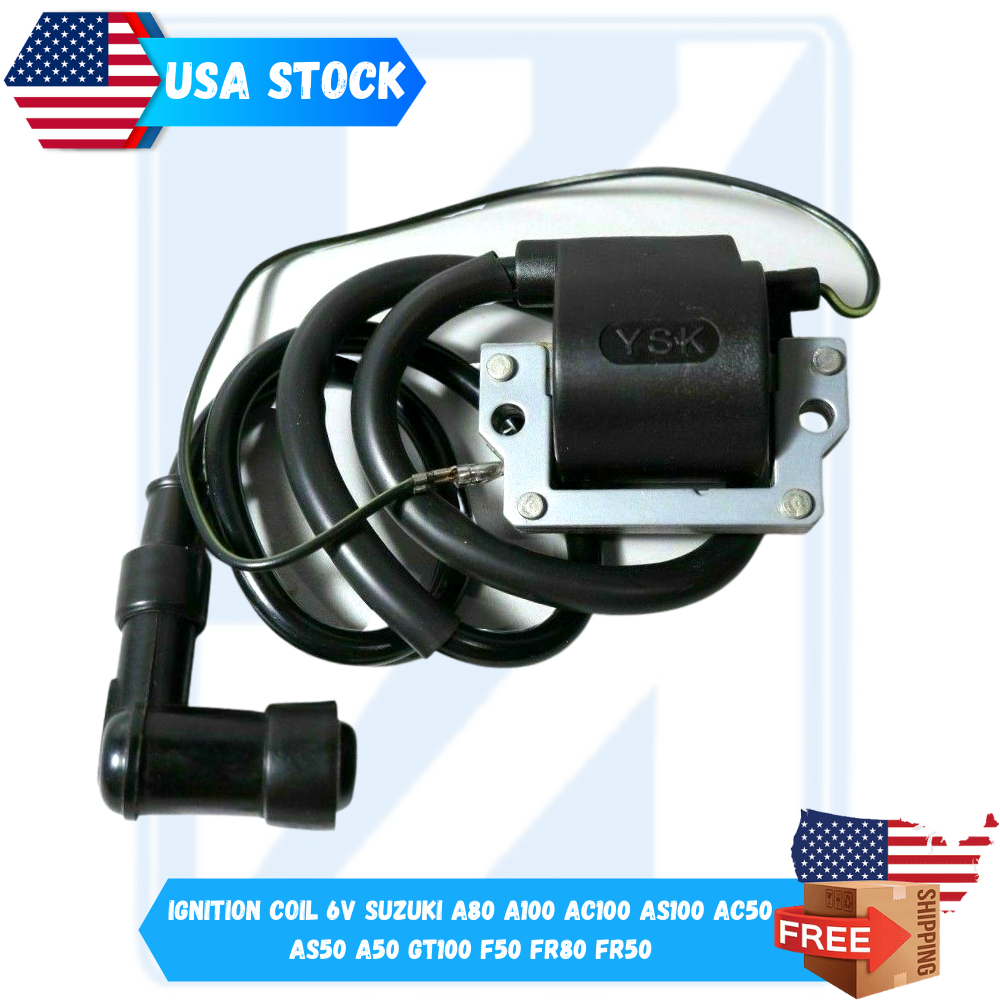 Ignition Coil 6V Suzuki A80 A100 AC100 AS100 AC50 AS50 A50 GT100 F50 ...