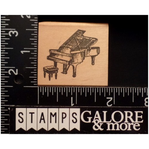 The Stamp Pad Co Rubber Stamps MUSIC GRAND PIANO AND BENCH INSTRUMENT # ...
