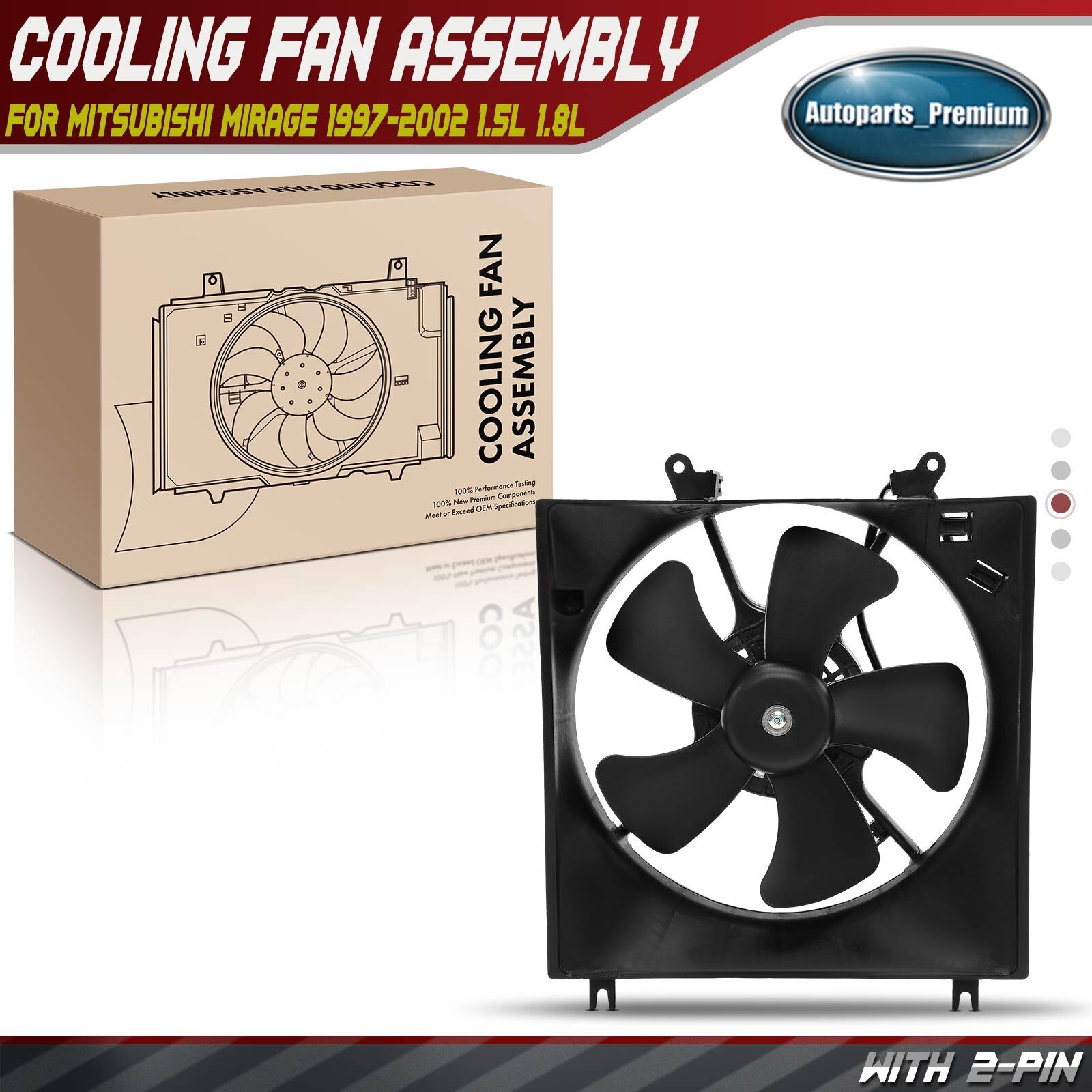 Engine Cooling Fan Assembly for Mitsubishi Mirage 1997-2002 L4 1.5L 1 ...