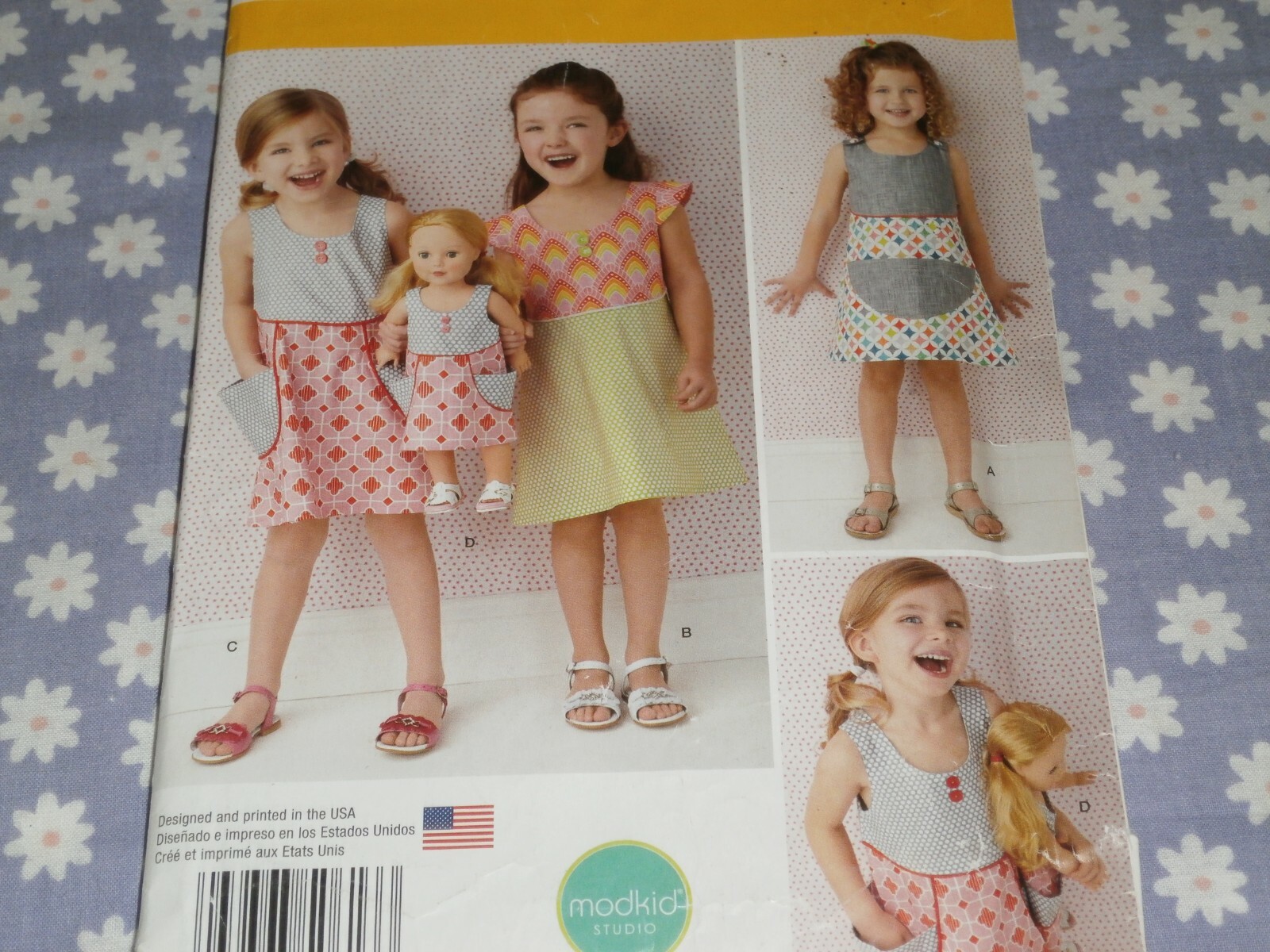 SIMPLICITY 0613/1379 GIRLS DRESSES & MATCHIN 18" DOLL DRESS PATTERN ...