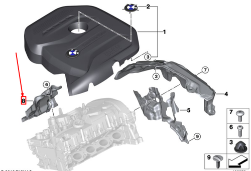 BMW 7 G11 Zylinderkopfhaube Akustikabdeckung 11148696047 NEU Original ...