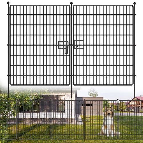 15 Pack Metal Outdoor Fence 32in(H)x36.2ft(L) Garden Fencing Panels ...
