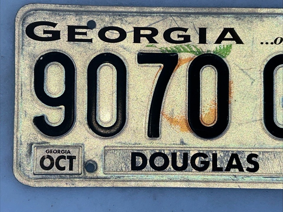 2005 Georgia License Plate Douglas County 9070GK Vintage Wells Fargo ...