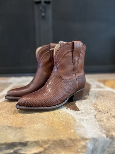 Tecovas The Casey Women's Leather Bourbon Lizard Cowboy Boots Size 5 B ...