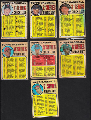 1968 Topps Checklist Set Series 1-7 - Low Grade | eBay