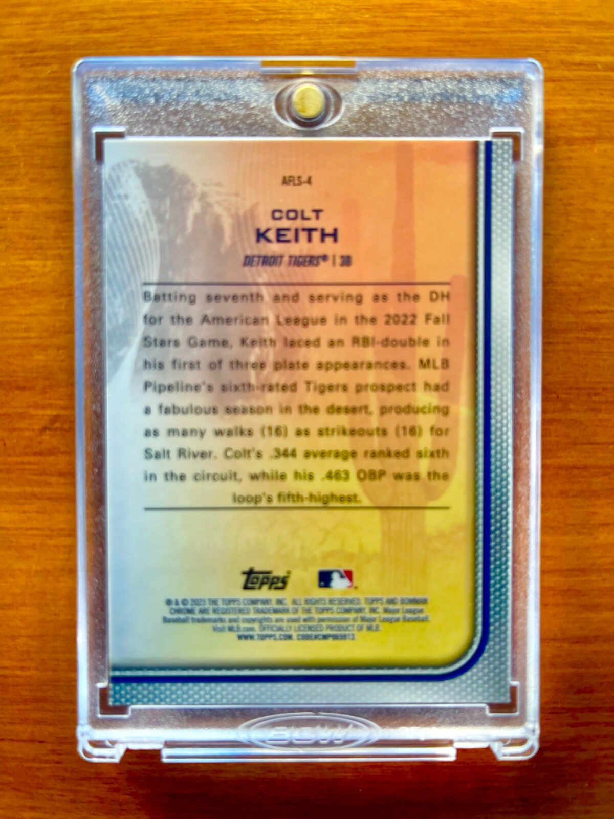 Colt Keith RARE ROOKIE RC REFRACTOR BOWMAN CHROME INVESTMENT CARD SSP ...