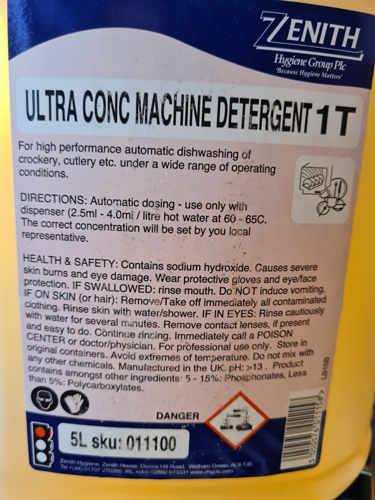 Zenith Ultra Concentrated Machine Detergent 5L | eBay UK