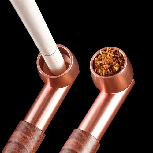 Portable Copper Pipe Tobacco Dry Cigarette Filter Smoking Pipes Gift ...