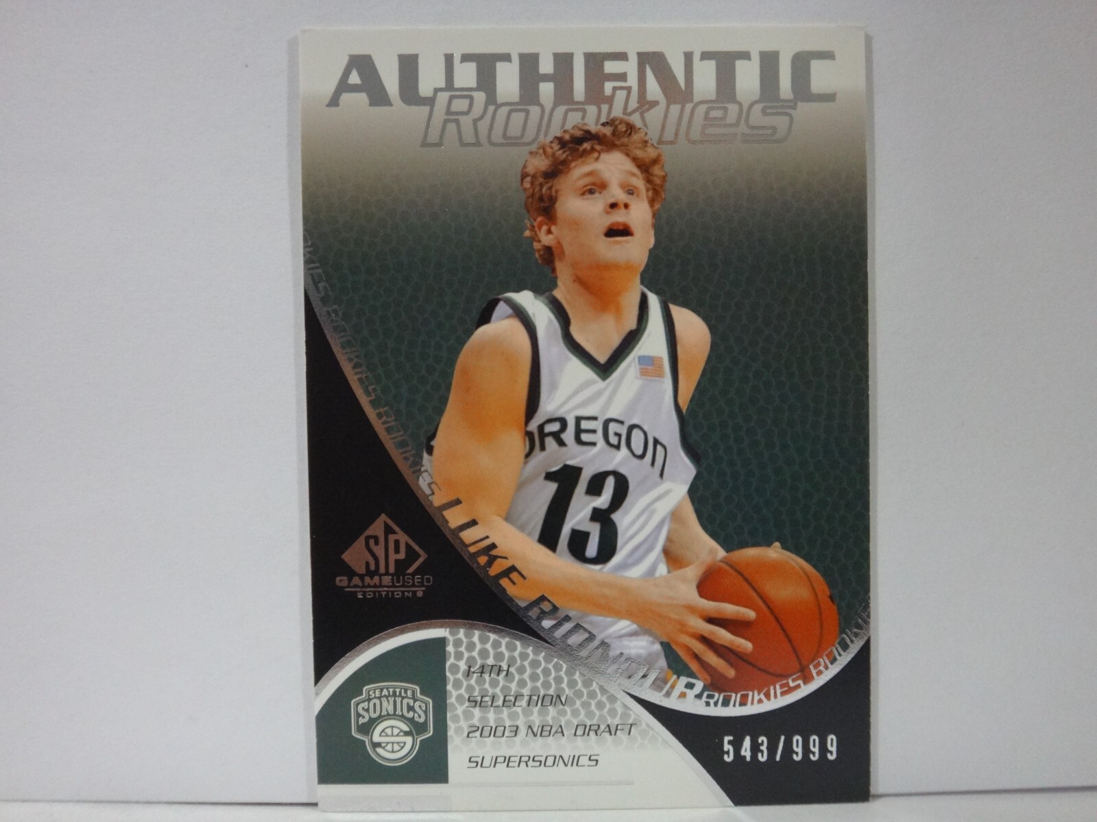 2003-04 SP Game Used Authentic Rookies /999 Luke Ridnour #120 Rookie RC ...