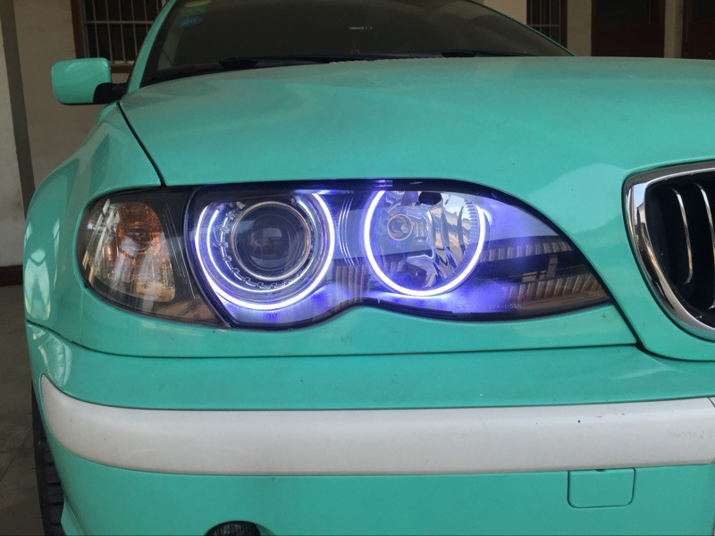4X131MM LED COB Angel Eye Halo Light for BMW E39 E38 E36 E46 3 5 ...