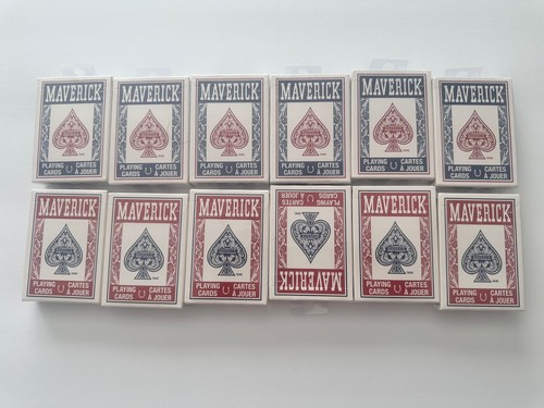 Maverick Sealed Playing Cards Standard Index 6 RED And 6 BLUE All ...
