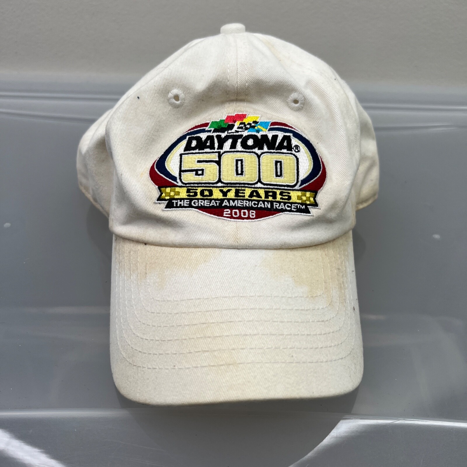 Chase Authentics Daytona 500 Hat Men Adjustable White Strap Baseball ...