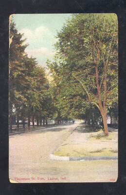 LINTON INDIANA VINCENNES STREET SCENE 1908 VINTAGE POSTCARD | eBay