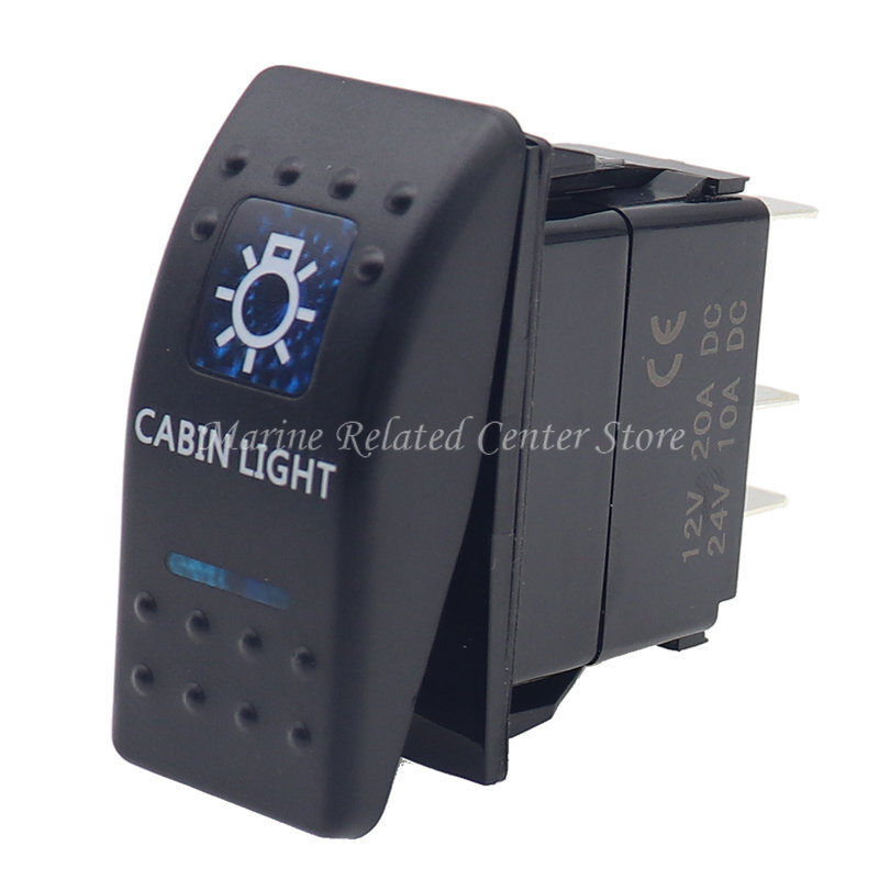 LED Light Rocker Toggle Switch On Off 12V Boat Car Blue Red for Carling ...