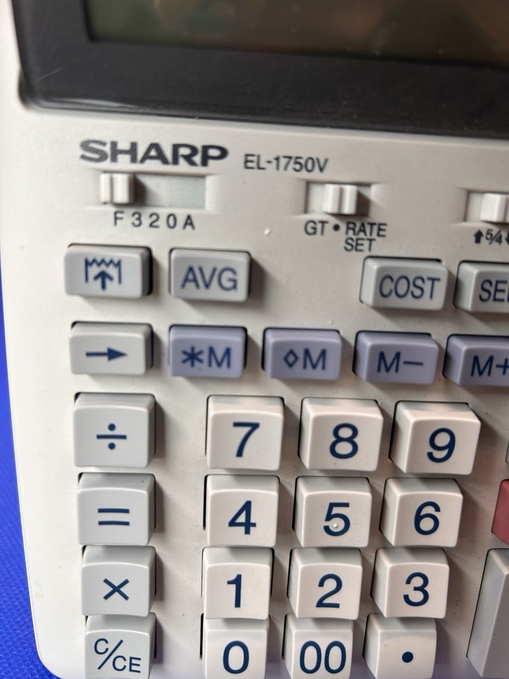 Sharp EL-1750V Electronic Printing Calculator 12 Digit - Works fine ...