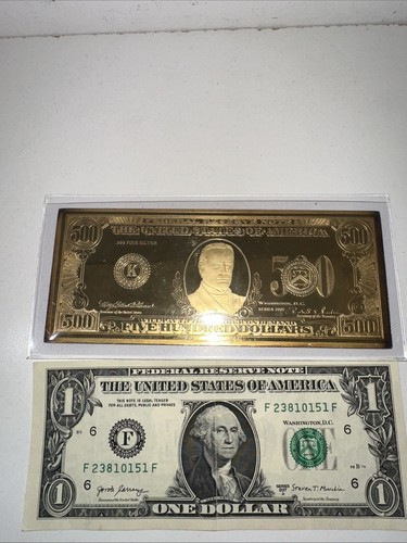 $500 Federal Reserve Note Currency Style 4 ozt 999 Silver Art Bar ...