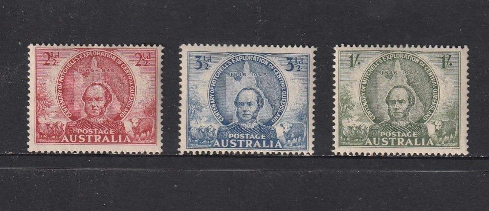 AUSTRALIA 1946 CENTENARY OF MITCHELL'S EXPLORATION OF QUEENSLAND 3 ...