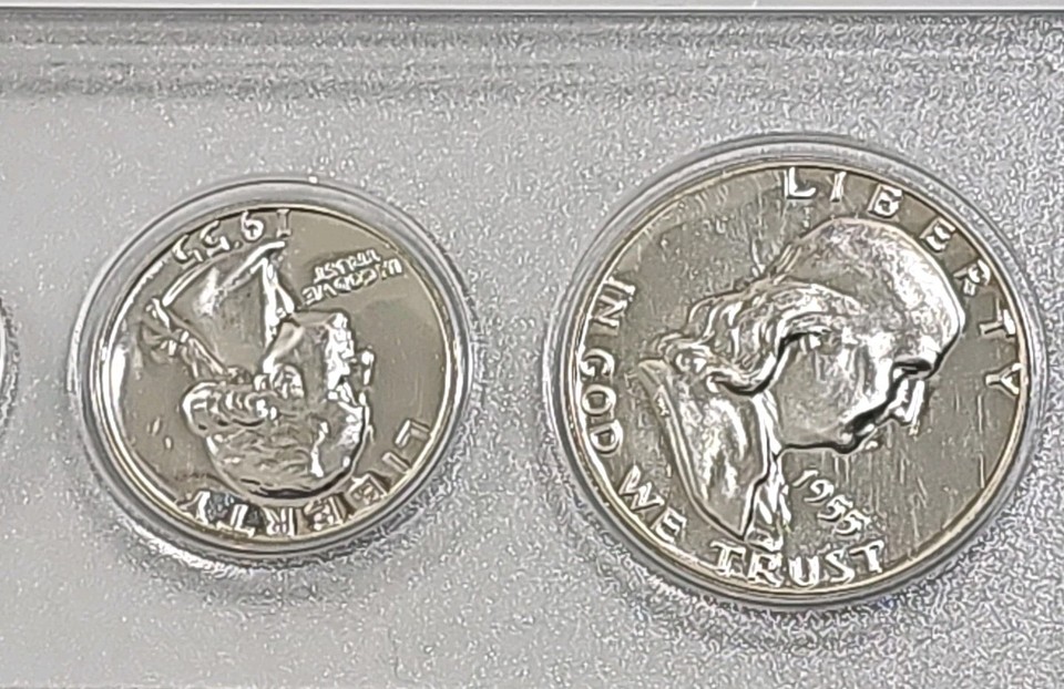 1955 US 5-Coin PROOF Set In Case • 90% SILVER • NO OGP • | eBay