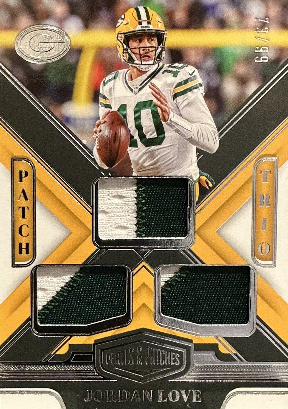 2023 Panini Plates & Patches - Patch Trio #PT-7 Jordan Love /99 (MEM ...