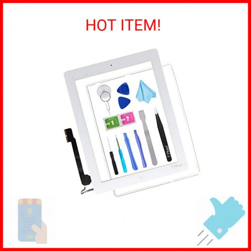 White Screen Replacement for iPad 4 A1458 A1459 A1460,iPad4 Touch ...