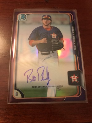 2015 Bowman Chrome Brett Phillips Purple Refractor On Card Auto ...