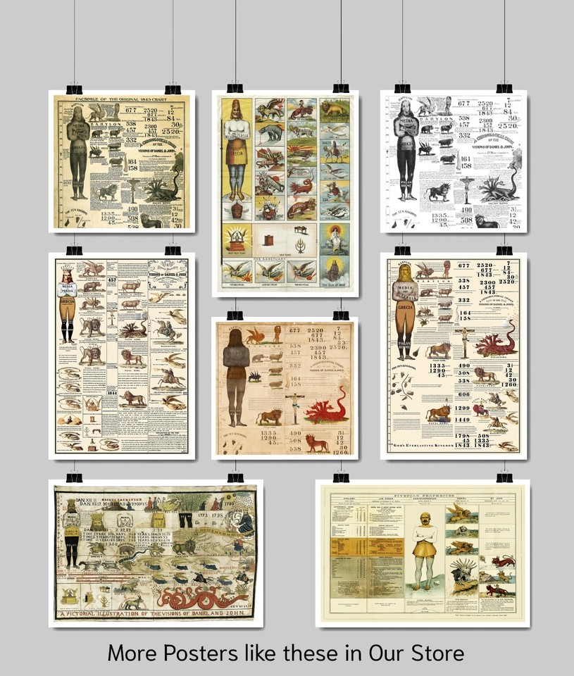 1853 Chart focusing on the 2300 Days Prophecy - Millerite Prophetic Map ...