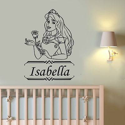 Disney Princess Aurora Custom Name Wall Sticker Personalized Vinyl ...
