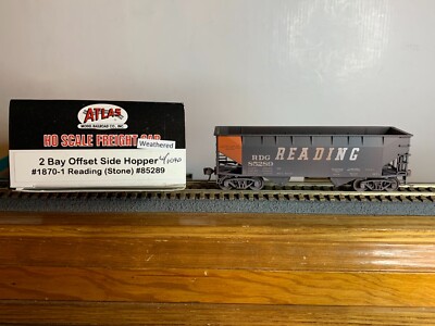 ATLAS #1870-2 Reading "Stone" 2-Bay O.S.Hopper Car #85623 Weathered H.O ...