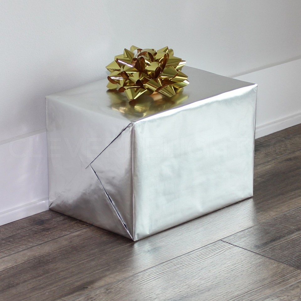 Metallic Silver Gift Wrapping Paper - 30" x 25Ft JUMBO Roll - 62.5 SqFt ...