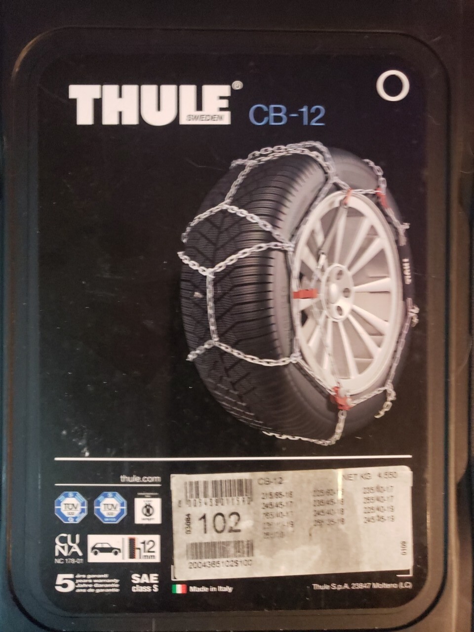 THULE CB-12 Size 102 12MM Tire Chains Snow Ice | eBay