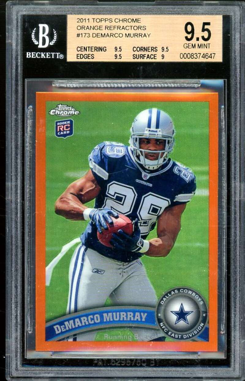DeMarco Murray Rookie Card 2011 Topps Chrome Orange Refractors #173 BGS ...