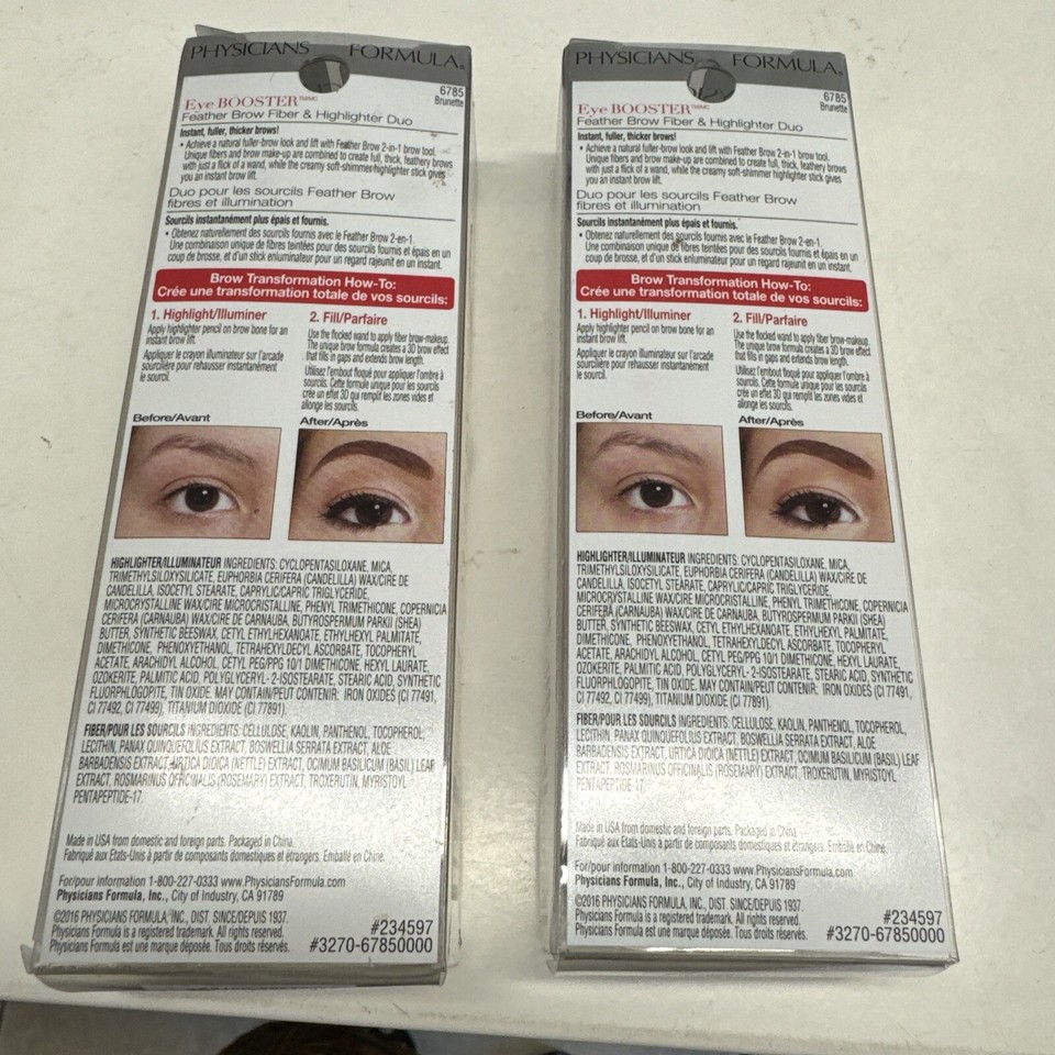 2 X Physicians Formula Eye Booster Feather Brow Fiber Highlighter Duo ...